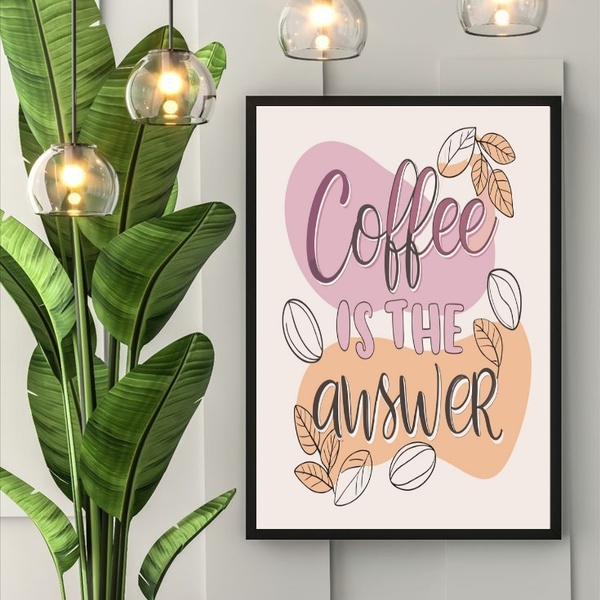Quadro Decorativo Coffee Is The Answer 24x18cm Moldura Branca | Leroy ...