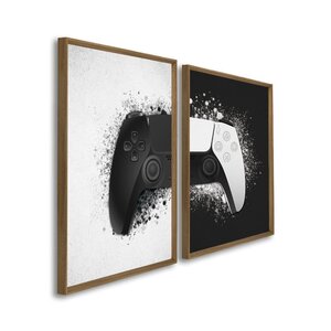 Quadro Decorativo Controle De Vídeo Game 2 Telas 60x90cm Para Sala ...