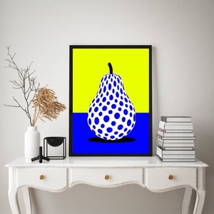 Quadro Decorativo Cozinha Pera Pop Arte 24x18cm Moldura Branca | Leroy ...