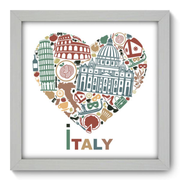 Quadro Decorativo - I Love Italy - 22cm X 22cm - 067qdmb | Leroy Merlin