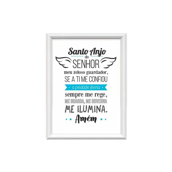 Quadro Decorativo Meu Rodapé Santo Anjo Azul 34x44 | Leroy Merlin