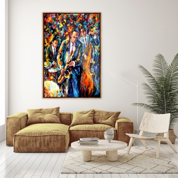 Quadro Decorativo Musical Orquestra Moldura Dourado E Vidro 200x100 ...