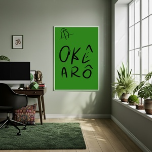 Quadro Decorativo Oxóssi Okê Arô - 70x50cm Moldura Branca | Leroy Merlin