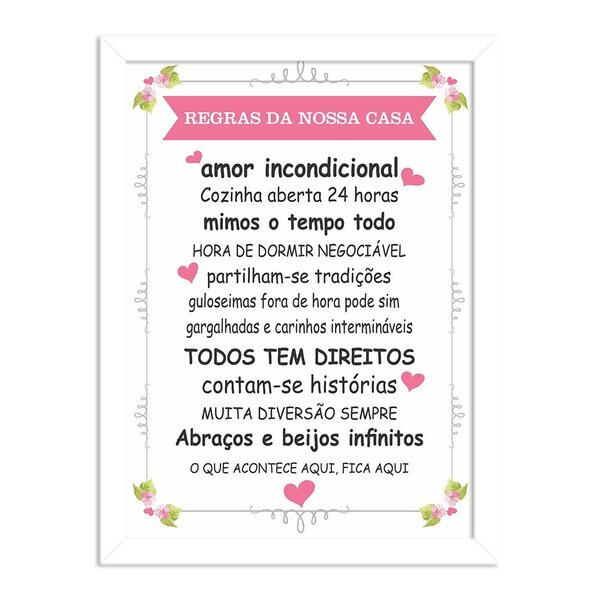 Quadro Decorativo Regras Da Nossa Casa | Leroy Merlin