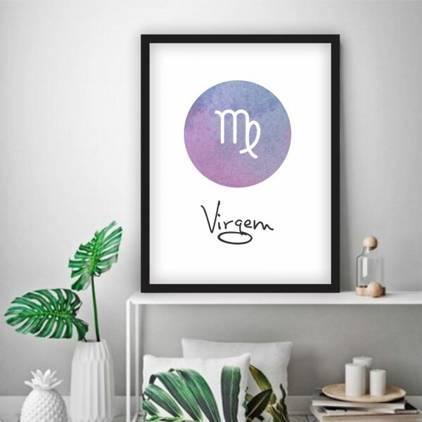 Quadro Decorativo Símbolo Signo Virgem - 30x40cm | Leroy Merlin