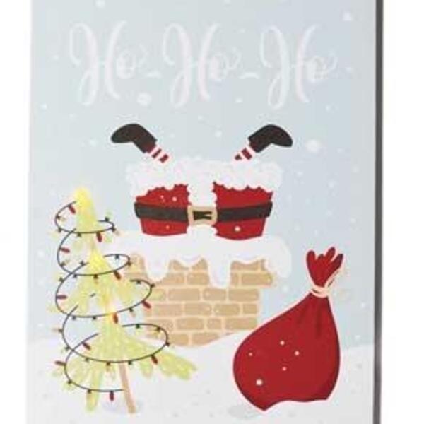 Quadro Ho Ho Ho Noel Chaminé 4l 2aa 30x40x1,18cm Decoração De Natal ...