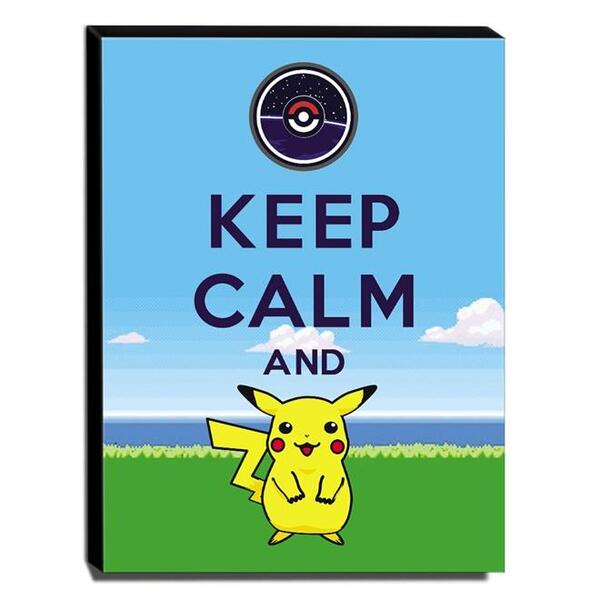 Quadro Keep Calm And Pokemon Go Pikachu Canvas 40x30cm-kca102 | Leroy ...