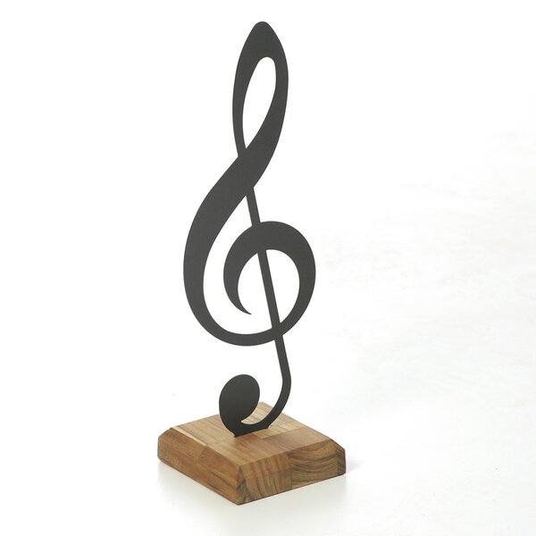 Quadro Nota Musical Clave De Sol - Aço E Suporte Madeira Teca | Leroy ...