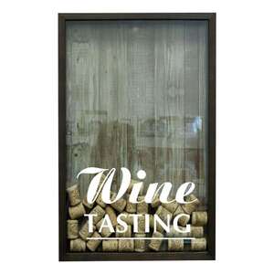 Quadro Porta Rolhas De Vinho Wine Tasting 17x27 Cm Betume | Leroy Merlin