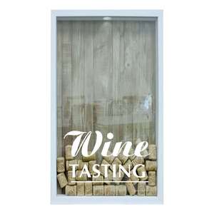 Quadro Porta Rolhas De Vinho Wine Tasting 17x27 Cm Branco | Leroy Merlin