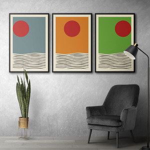 Quadros Sol Cores Abstrato Premium Moldura Alta 40x60 Título:moldura ...