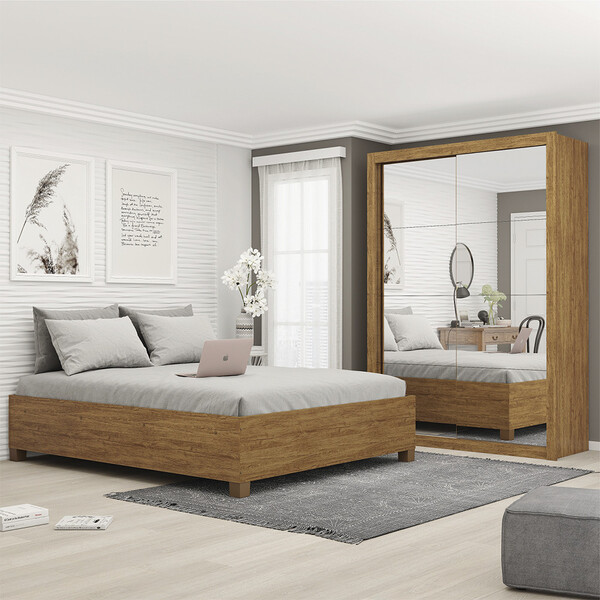 Quarto Completo De Casal Turim Premium E Cama Paula Carioca Móveis ...