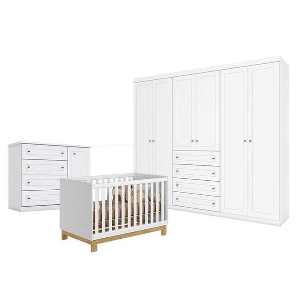 Quarto De Bebê Americano 6 Portas Com berço Americano Mini Cama Q ...