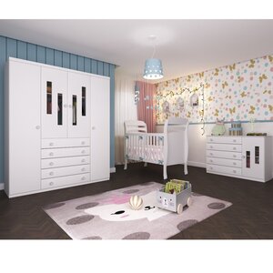 Quarto De Bebê Completo Com 1 Berço 1 Guarda Roupa 1 Cômoda Evolution ...