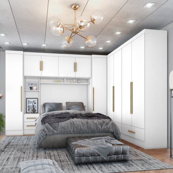Quarto De Casal Completo Modulado 5 Peças 6 Portas 4 Gavetas Com ...