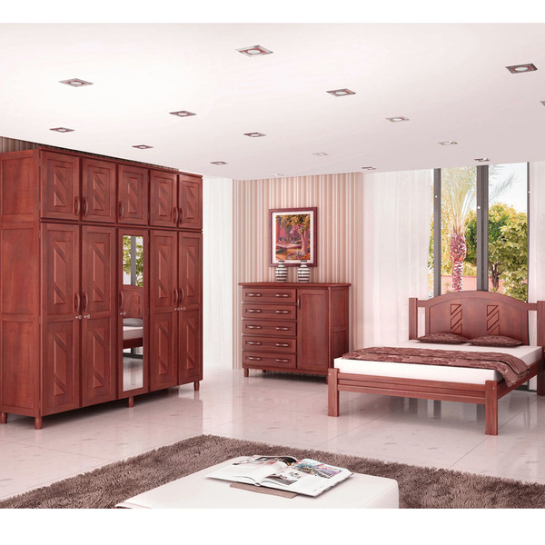 Quarto De Casal Grécia: Guarda-roupa 10 Portas C/ Espelho Cama Cômoda ...