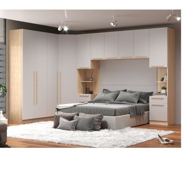 Quarto Modulado 3 Guarda Roupas 2 Mesas De Cabeceira 1 Módulo Ponte ...