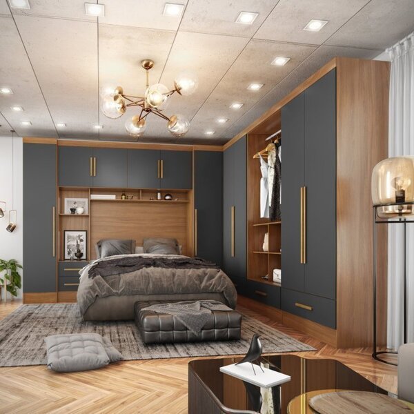 Quarto Modulado Casal Completo 6 Peças 6 Portas 5 Gavetas Com Maleiro ...