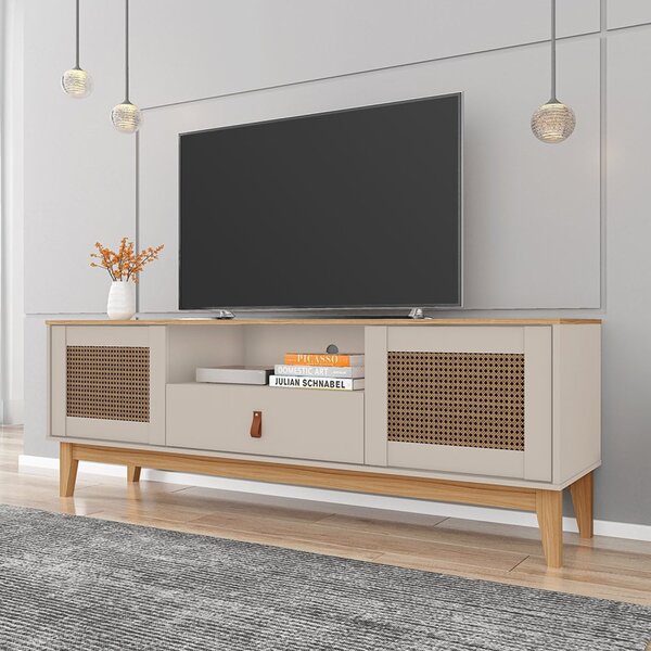 Rack 2 Portas 1 Gaveta 160cm Esmeralda Versátile Off White/cedro ...