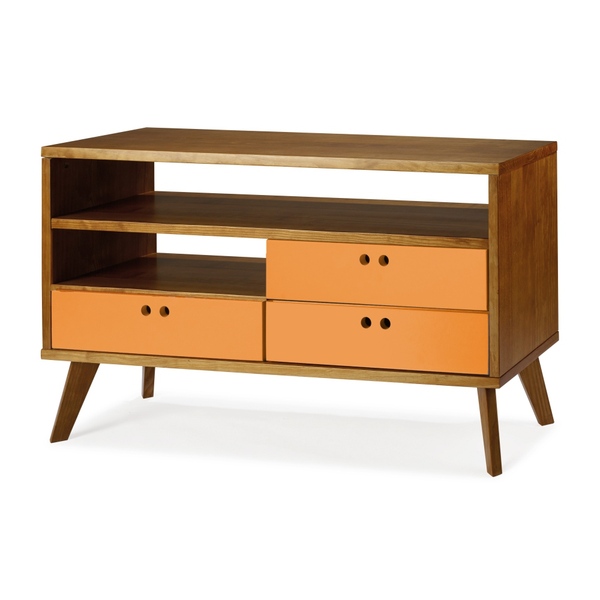 Rack Holly Madeira E Laranja 120 Cm | Leroy Merlin