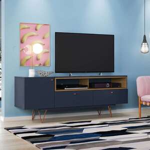 Rack Alasca Azul Marinho E Freijó 162 Cm | Leroy Merlin