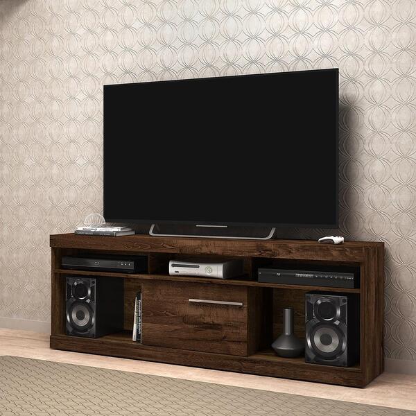 Rack Bancada Para Tv Até 60 Pol. Com Porta Deslizante Flórida Trufa ...
