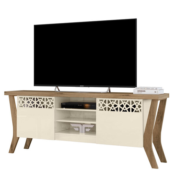 Rack Bancada Para Tv Até 60 Polegadas Sala De Estar Decor Off White ...