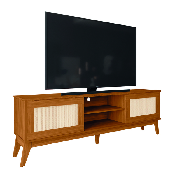 Rack Bancada Para Tv Até 65 Polegadas 1,80m 2 Portas Com Tela Rattan Cedro Cairo Edn | Leroy Merlin