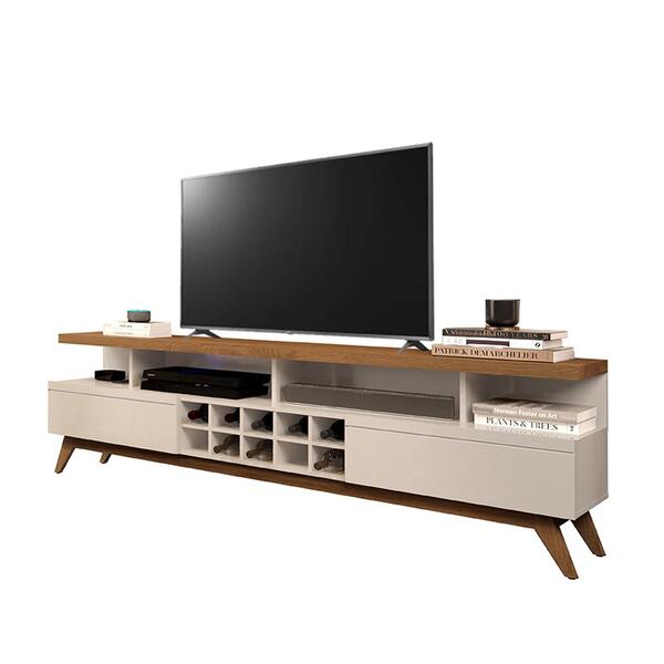 Rack Bancada Para Tv’s 70 Polegadas Sala Estar Com Adega 2 Gavetas E Nicho 1.8 Vivare Wood - Off ...
