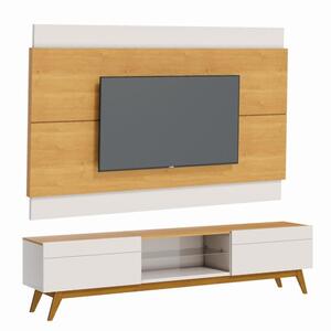 Rack Com Painel Classic 2g 2.2 Nature Off White Imcal Móveis 73780 ...