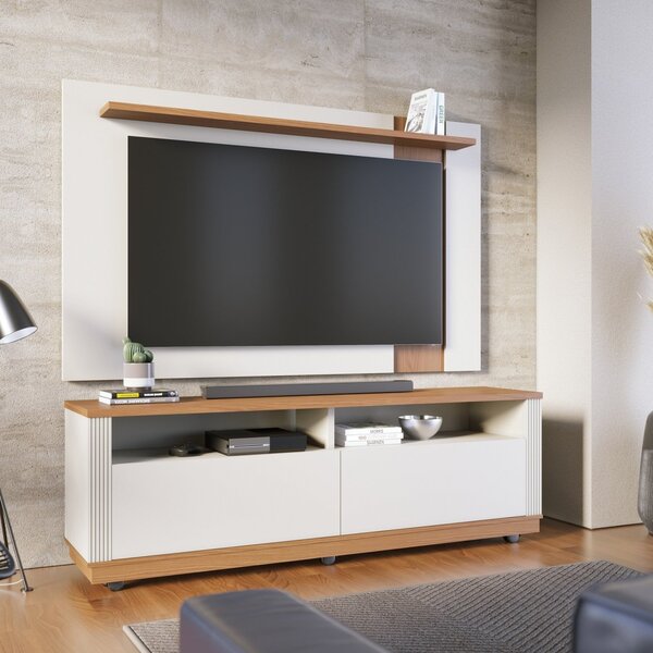 Rack Com Painel Extensível Para Tv Até 70 Polegadas Com Rodzídios 2 Portas Mamoré Colibri Off ...