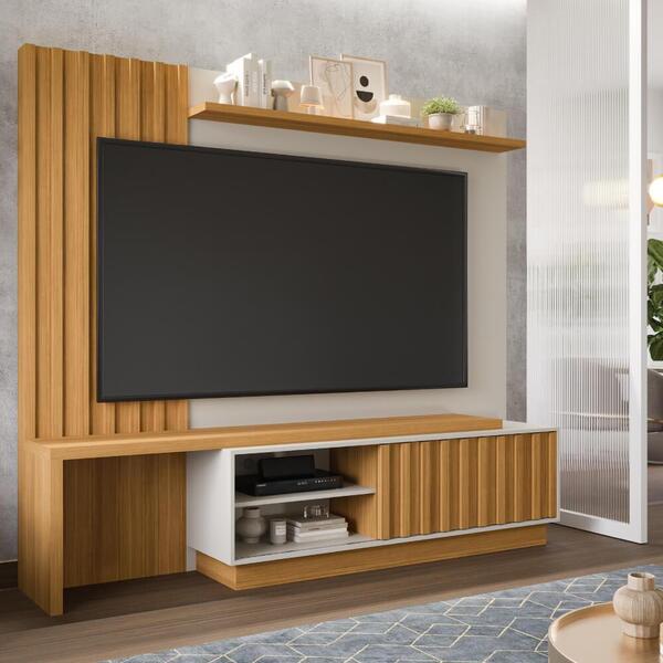 Home Para Tv 65" 100% Mdf Guarujá Permobili Nature/off White | Leroy Merlin
