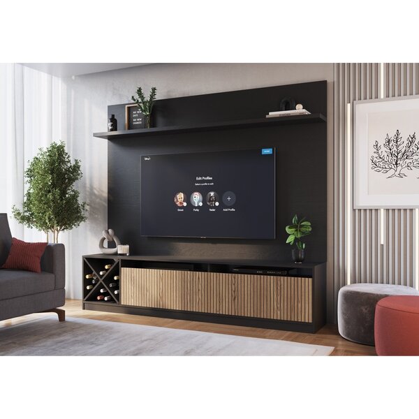 Rack Com Painel Para Tv Até 50 Polegadas 160cmx149,5cm Impressão Ripada ...