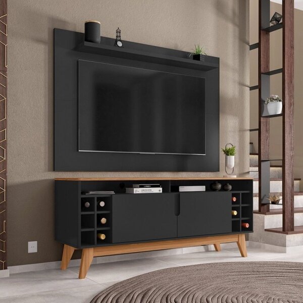 Rack Com Painel Para Tv Até 60 Polegadas Retrô Com Adega Wine Safira Casa D | Leroy Merlin