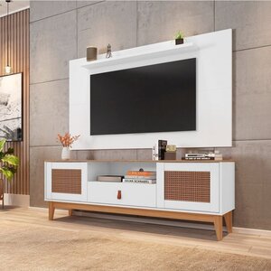 Rack Com Painel Para Tv Até 60 Polegadas Retrô Esmeralda Versátile Branco/noce | Black Friday ...