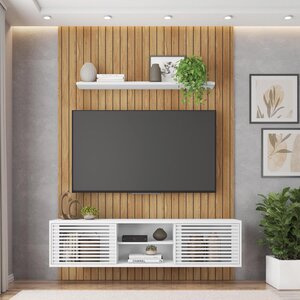 Rack Com Painel Para Tv Até 72 Polegadas 2 Portas Origem Caemmun Buriti/branco Bp | Leroy Merlin