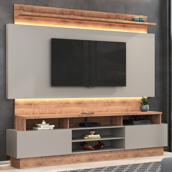 Rack Com Painel Para Tv Até 75 Polegadas 2 Gavetas Solanum/nude Bp108010 - Foscarini | Leroy Merlin