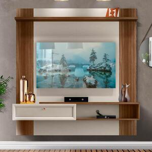 Rack Com Painel Ripado Suspenso 60 Polegadas Pitanga Freijó Off White Linea Brasil | Leroy Merlin