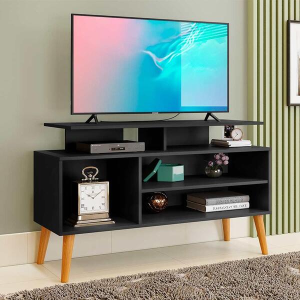 Rack De Sala Tv 42 Polegadas Pés Palito Preto Lyon Carmolar | Leroy Merlin