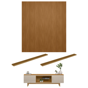 Rack E Painel Frisado Andy Tv 75' Tauri Off White Brilho | Leroy Merlin
