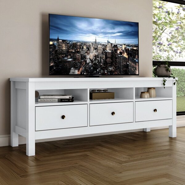 Rack Indiana 3 Gavetas Com Vidro 148cm Com Branco Hp Branco Hp | Leroy ...