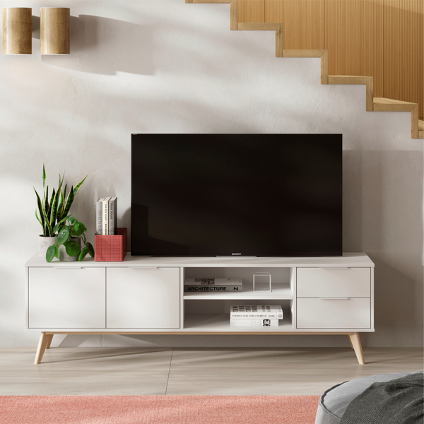 Rack Para Sala 2 Portas E 2 Gavetas Em Madeira Maciça E Mdf Deltan ...