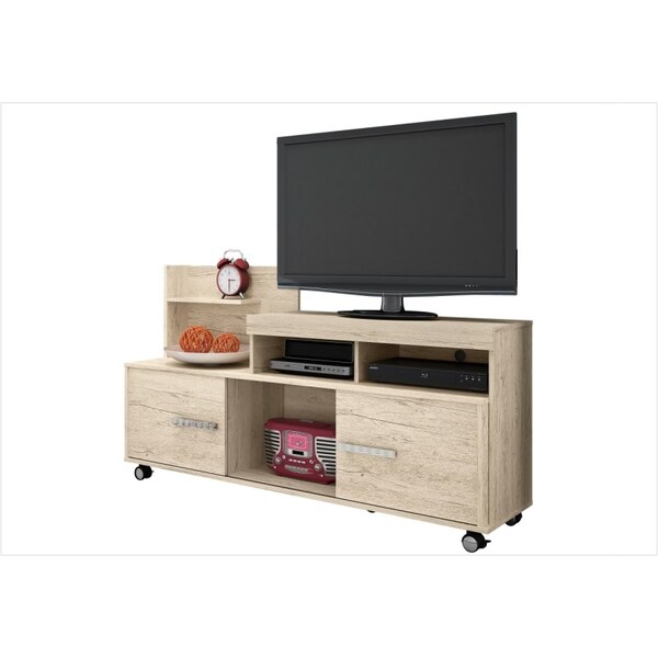 Rack Para Sala Com Rodízios Cromados Gaspar Rústico - Madetec | Leroy ...