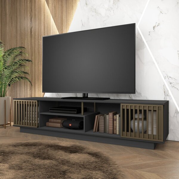 Rack Para Tv 85 Polegadas 200cm 2 Portas Cielo Grafite | Leroy Merlin