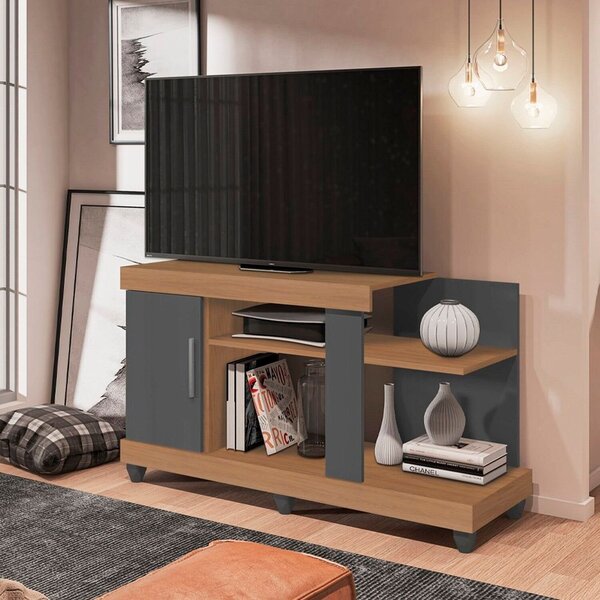 Rack Para Tv Até 42 Polegadas 120cm 1 Porta E 6 Canadá Marrom Nature ...