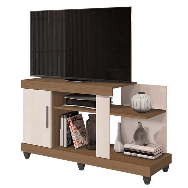 Rack Para Tv Até 42 Polegadas 1 Porta 2 Nichos Aurora Carvalho Oak/off White | Leroy Merlin