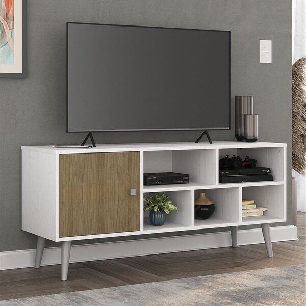 Rack Para Tv Até 42 Polegadas 1 Porta 5 Nichos Hecol Móveis Branco Tx ...
