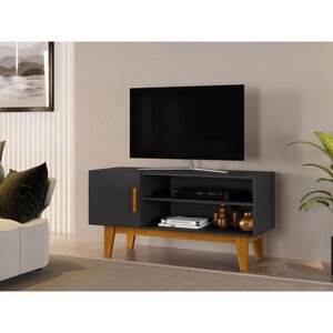 Rack Para Tv Até 42 Polegadas Denver Preto/naturale | Leroy Merlin