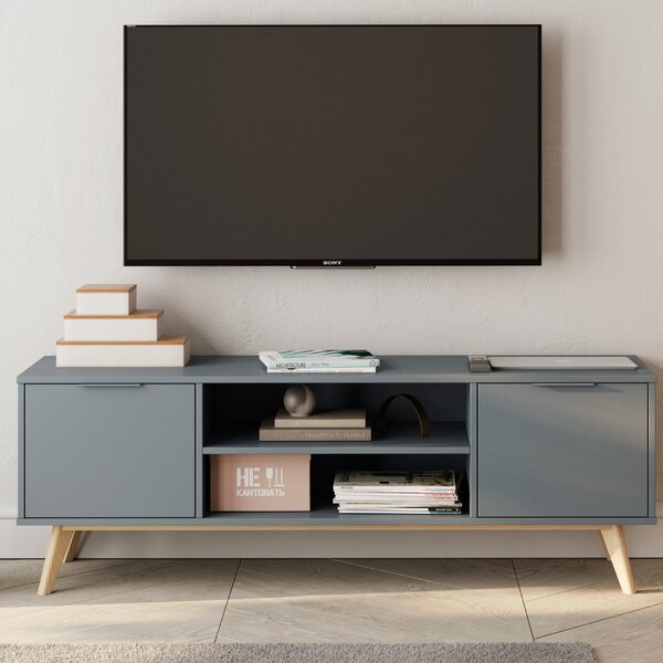 Rack Para Tv Até 45 Polegadas 2 Portas 140cm Pisco Kaki/cera Natural ...