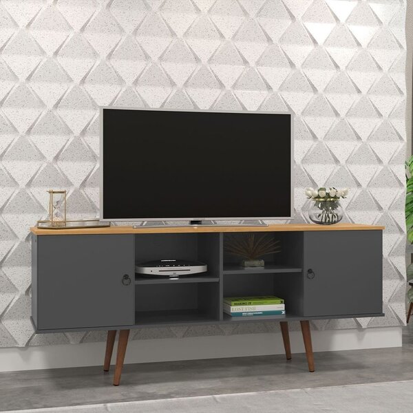 Rack Para Tv Até 47 Polegadas Retrô Estrela Grafite/cinamomo | Leroy Merlin